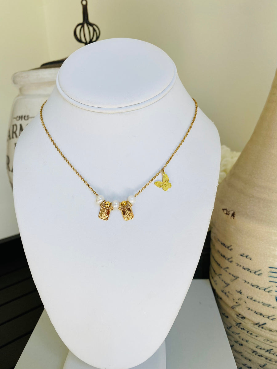 Gold Scapular with Pearls – Forever K Design